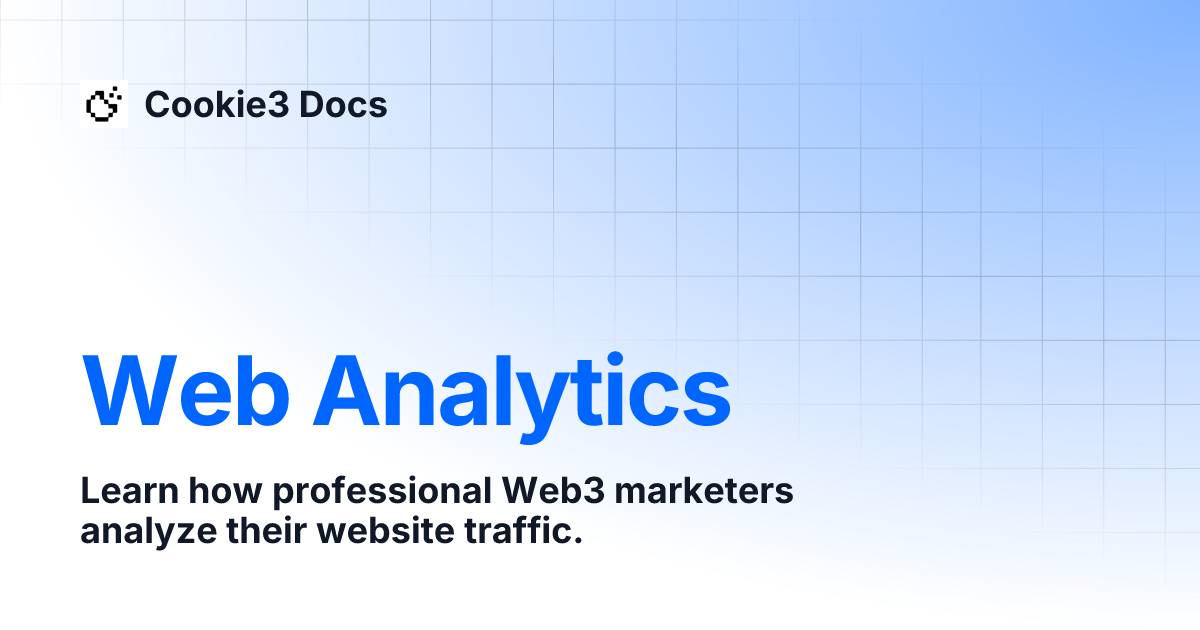 Web Analytics | Cookie3 Docs
